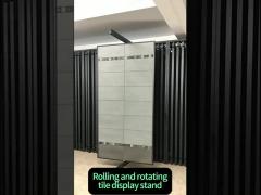 Customized Rolling-out And Rotating Porcelain Tile Display Stand With Handles
