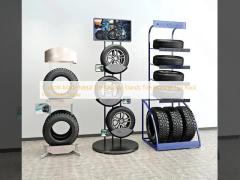 Custom Silksreen Logo Metal Display Stands Trade Show Tire Storage Rack