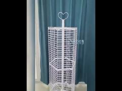 supermarket metal mesh shelves rotating heavy duty shelving on casters 134cm