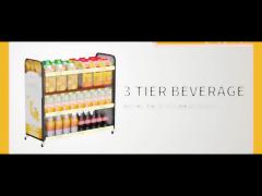 Customizable 3 Tier Metal Bread Display Metal Beverage Display Stand Rack for Floor