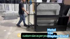 Customized Metal Pulling-out And Rotating Tile Display Stand Rack For 12001200mm Boards