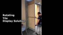 Customized Rolling-out And Rotating Porcelain Tile Display Stand With Handles