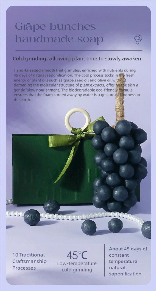 Grape Cluster Soap packaging