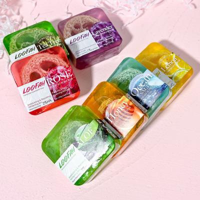 China Natural Loofah Glycerin Soap 100g Deep Cleansing Soap For Bright Skin 96PCS/CTN for sale