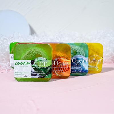 China Multi Scents Exfoliating Loofah Soap OEM / ODM Square Soap Bar for sale