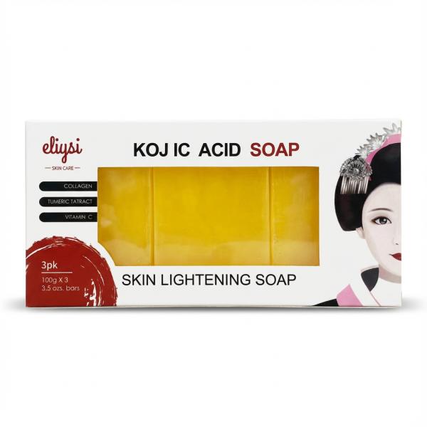 Quality Kojic Acid Skin Brightening Soap 3 Pack Turmeric And Vitamin C Soap for sale