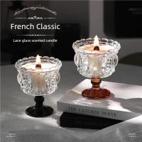 Quality Lace Glass Cup Candles Small Private Label Scented Candles 160g for sale