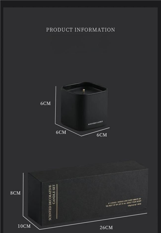 Three square jar candles in gift box