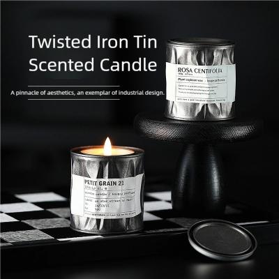 China 180g OEM Scented Candle Modern Private Label Candles With Iron Can for sale