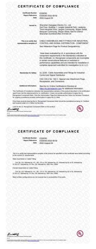 UL - Shenzhen Xiangqian Electric Co., Ltd