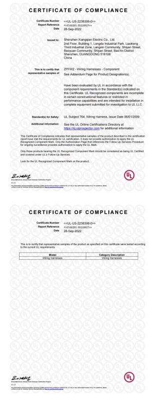 UL - Shenzhen Xiangqian Electric Co., Ltd