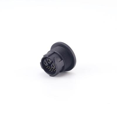 China Customized IP67 Push Locking Panel Mount Plug M25 Outdoor LED Loight Waterproof Cable Connectors for sale