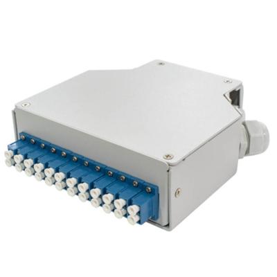 China 24 Core Fiber Optic Din Rail Terminal Box With 12 Pcs Lc/Apc Duplex Aadapter for sale