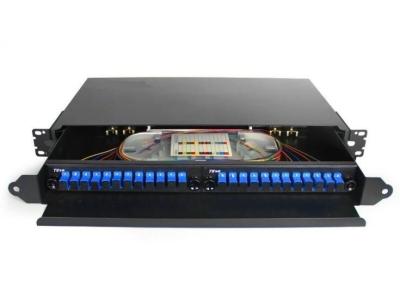China Black Rack Mount Fiber Termination Box FC Patch Panel ODF 24Core for sale