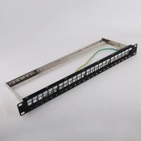 China 1U 24 Port STP Patch Panel RJ45 Rack Mount Cat6 Patch Panel Blank for sale