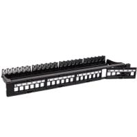 China CAT5 CAT6 Network Patch Panel UTP Blank Unloaded RJ45 24 Port Patch Panel for sale