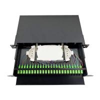 China 19 Inch Black Rack Mount Optical Drawers Fiber Optic Patch Panel For Network Cabling for sale
