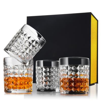 China Customized Luxury Fashioned High Quality Lead Free Crystal whiskey drinking Glasses Set Whiskey Gift for sale