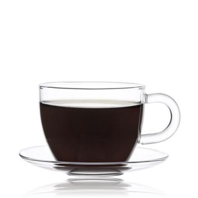 China High Quality Clear Transparent Coffee Set Coffee Mug Plate Set for sale