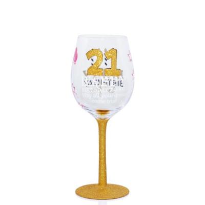 China High Quality Factory customized Personalized Glitter Wine Glass for sale