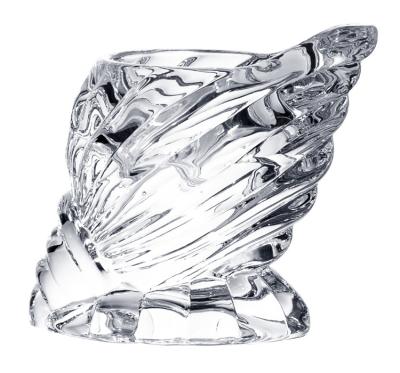 China Hot sales Unique creative conch shape clear crystal glass candelabra candlestick holder for sale