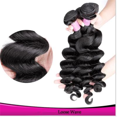 China No Chemical Steam unprocessed Brazilian Loose Wave Hair Extension Natural Virgin Brazilian Hair Bundles for sale
