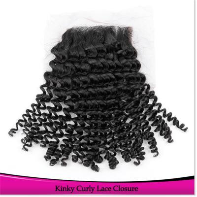 China Lace Closure Cheap 100 Human Hair 4cm Free Parting Deep Wave Sew in Closure for sale