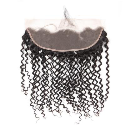 China Kinky Curly Remy Hair 13X4 Lace Frontal with Baby Hair Free Part for sale