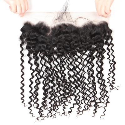 China 100% Human Hair On Sale Natural Color Curly Lace Frontal, Brazilian Lace Frontal Closure for sale