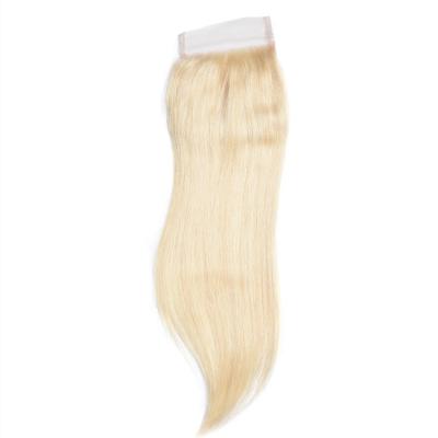 China 4x4 Color 613 Blonde Lace Closure Straight Remy Brazilian Human Hair for sale