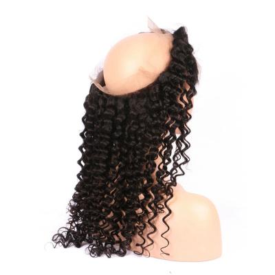 China Deep Wave Virgin Brazilian Human Hair Ear To Ear 360 Full Lace Frontal With Baby Hair for sale