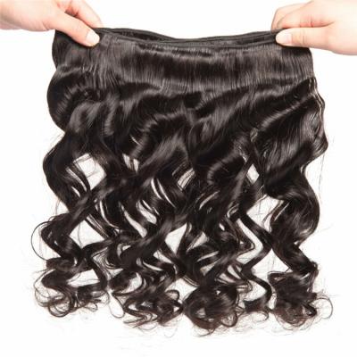 China New 7A Top Quality Double Drawn Loose Wave Brazilian Hair Virgin Hair Bundles for sale