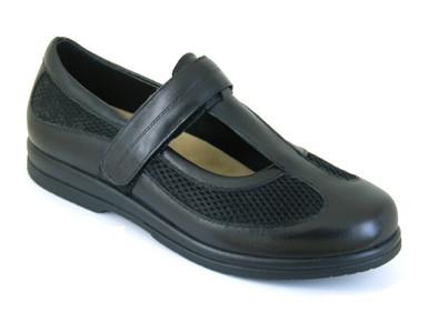 China Genuine Leather Slip-on Wide Toe Box Womens Arthritis Shoes Comfort Shoes Diabetic Footwear for sale