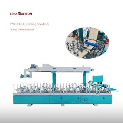 China Breedte 300 mm Inline / Offline PVC Wall Panel Film Laminating Machine ((Cold Glue Version) for sale