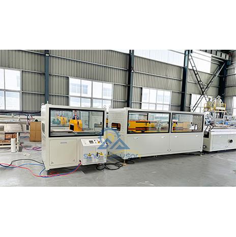 Quality Twin Screw WPC Door Frame Extrusion Line With Mitsubishi PLC Control for sale