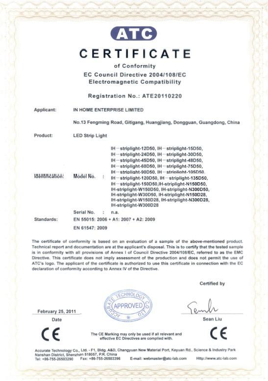 CE - IN HOME LIGHTING LIMITED