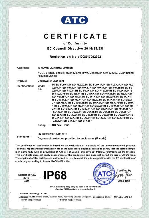 IP68 - IN HOME LIGHTING LIMITED