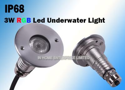 China Stainless steel Housing LED Underwater Light 3W RGB With 3 Years Warranty for sale