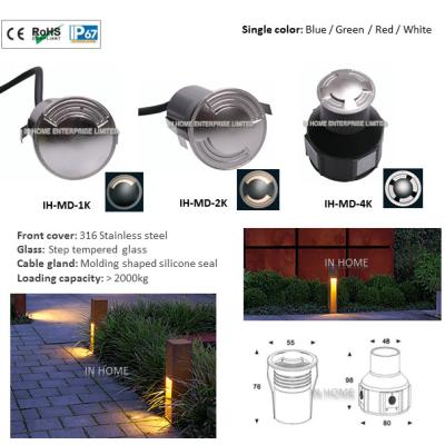 Cina 316 l'acciaio inossidabile quattro affronta l'emissione della luce sotterranea 3Watt 100 del LED - CA 240V in vendita