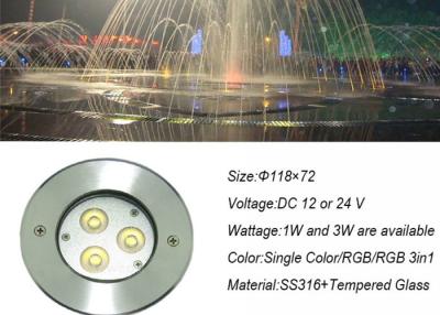 Cina IL RGB DMX LED subacqueo all'aperto accende l'acciaio inossidabile 3W per la piscina/stagno in vendita