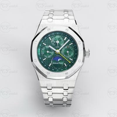 China AP Royal Oak Perpetual Calendar 41mm Green Dial Super Clone Watch Cal 5134 Swiss Movement APS Factory for sale