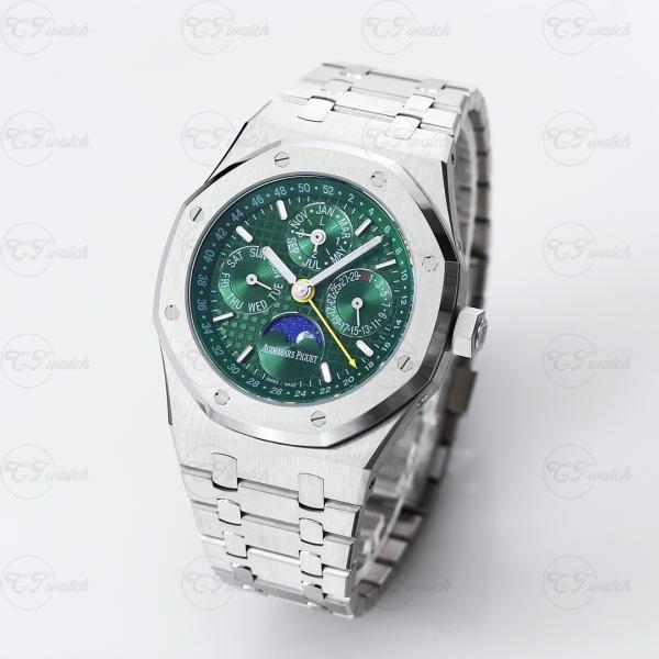 Quality AP Royal Oak Perpetual Calendar 41mm Green Dial Super Clone Watch Cal 5134 Swiss for sale