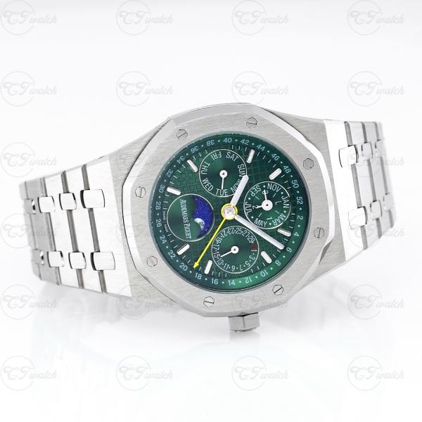 Quality AP Royal Oak Perpetual Calendar 41mm Green Dial Super Clone Watch Cal 5134 Swiss for sale