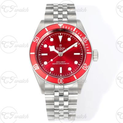 China Tudor Black Bay 41mm Red Dial Super Clone Diver Watch Automatic Stainless Steel Jubilee Bracelet Master Chronometer Style for sale