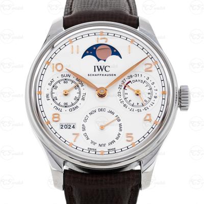 China IWC Portugieser IW503307 Super Clone 44mm Blue Dial Perpetual Calendar Watch
 for sale