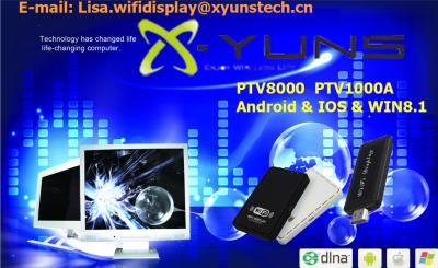 China DLNA、Airplay mirroring、Miracast wireless display Android Miracast & IOS Airplay Mirroring PTV8000B for sale