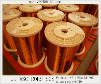 China Enamelled copper wire polyester imides 180 AWG40 for high quality motors for sale