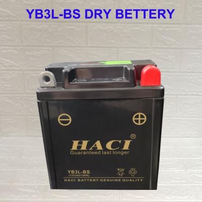 China Black YB3 Motorcycle Lead Acid Battery A Grade Moto Battery Replacement for sale
