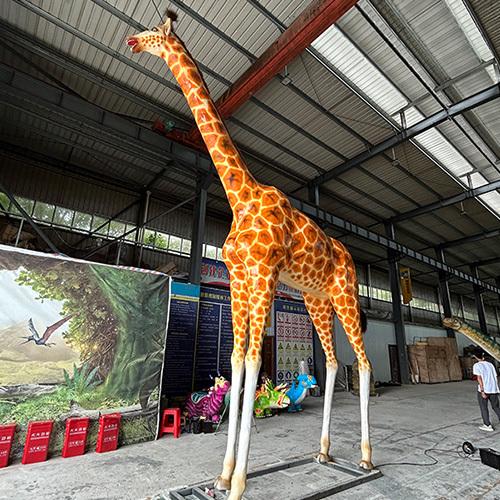 Quality Safari Zoo Life Size Mechanical Artificial Animal Animatronic Giraff Model for sale