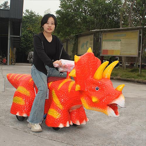 Quality Coin Operated Cartoon Ride On Toy Kids Attraction Riding Dinosaur Scooter for sale